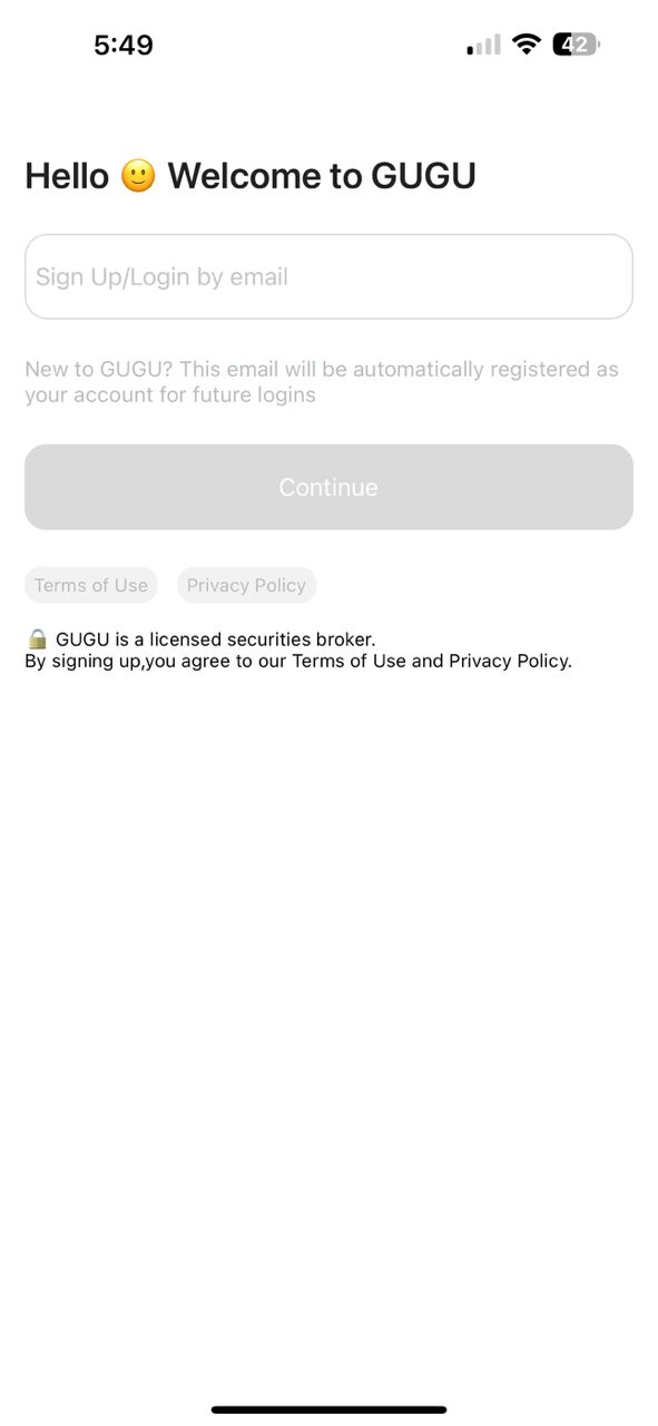 How to open an account – GUGU App